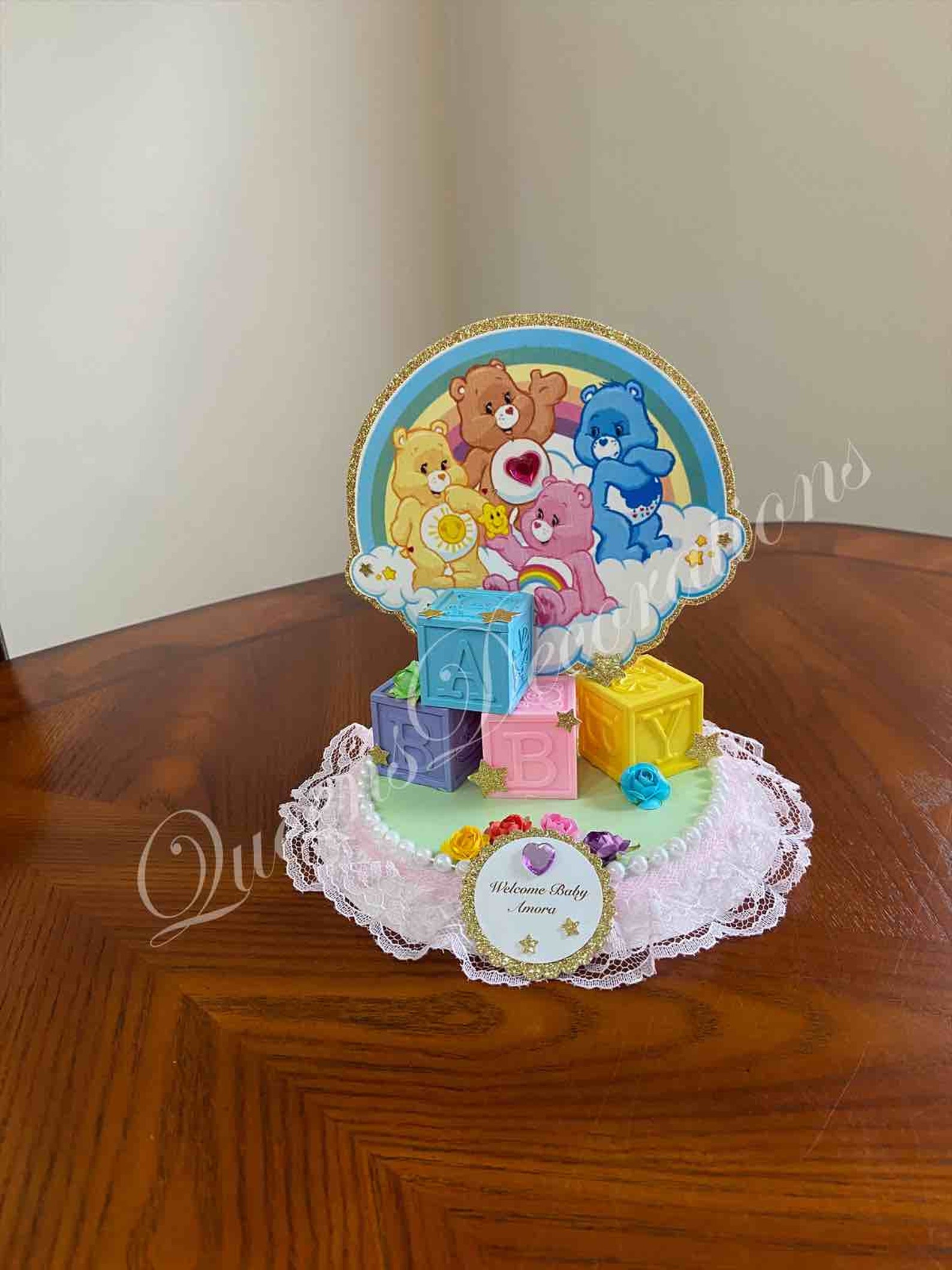 Care Bear Cake Topper/ Beautiful Cake Topper With Care Bears/ Pastel ...