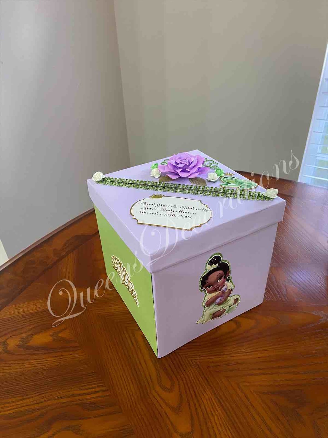 Princess Baby Shower Card Box/ Guest Card Box/ Girl Baby Shower/ Card ...