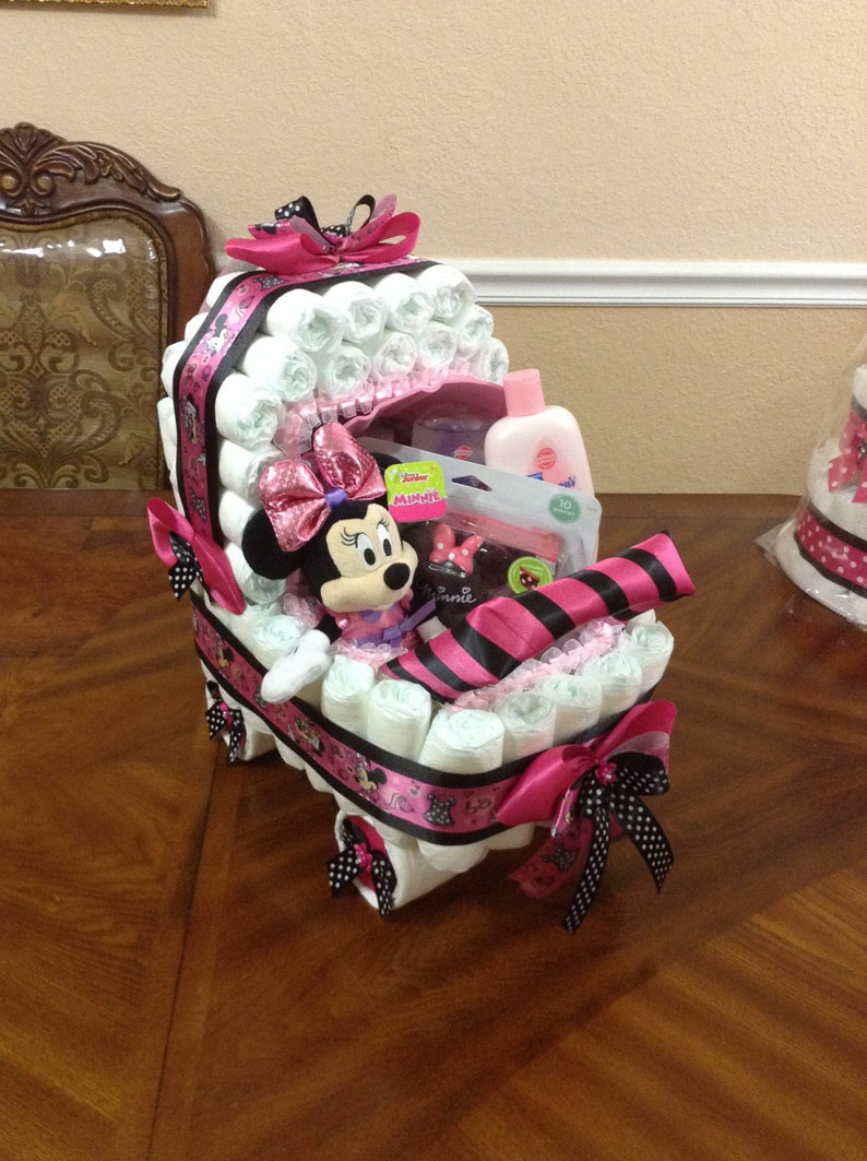 Stroller Diaper Cake/ Elegant Centerpiece/ Girl Baby Shower/ | Etsy