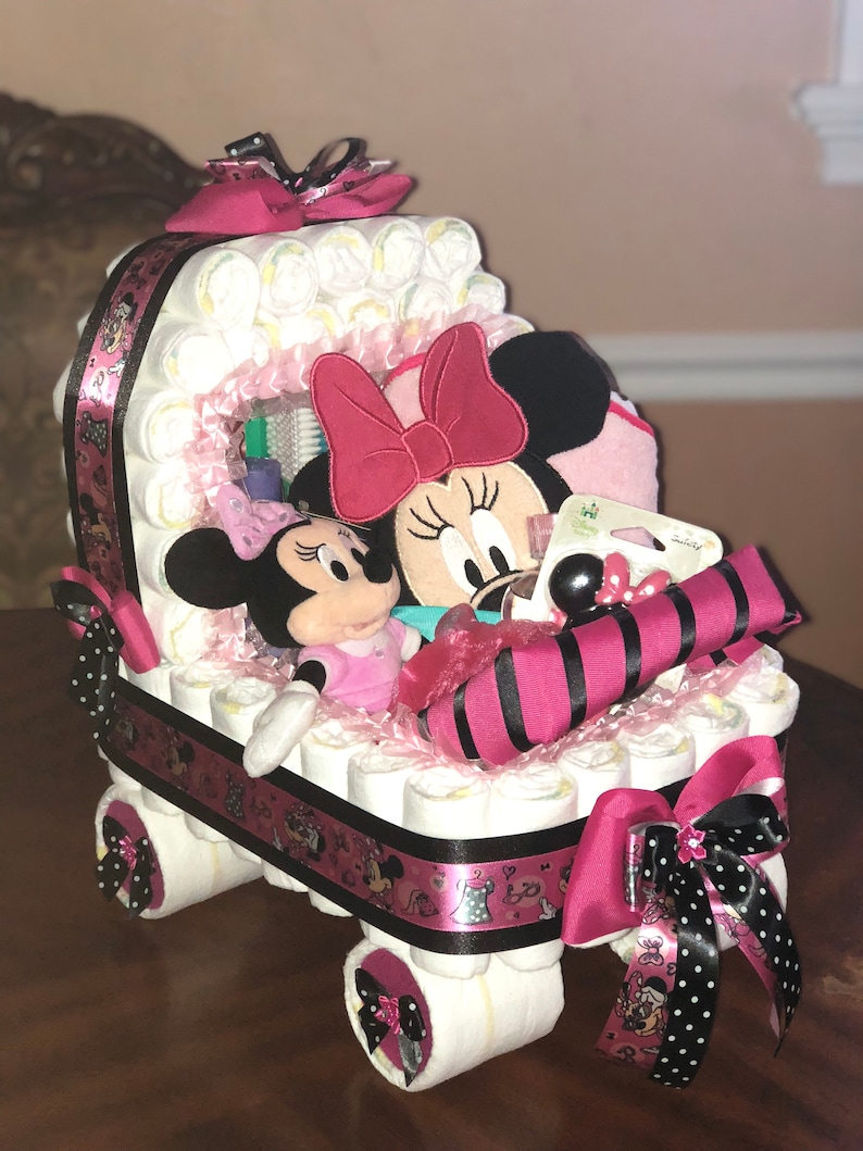 Stroller Diaper Cake/ Elegant Centerpiece/ Girl Baby Shower/ | Etsy