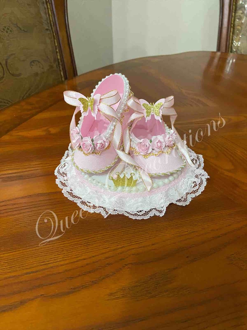 Ballerina Cake Topper Shoes/ Shoe Cake Topper/ Pink and Silver Shoe ...