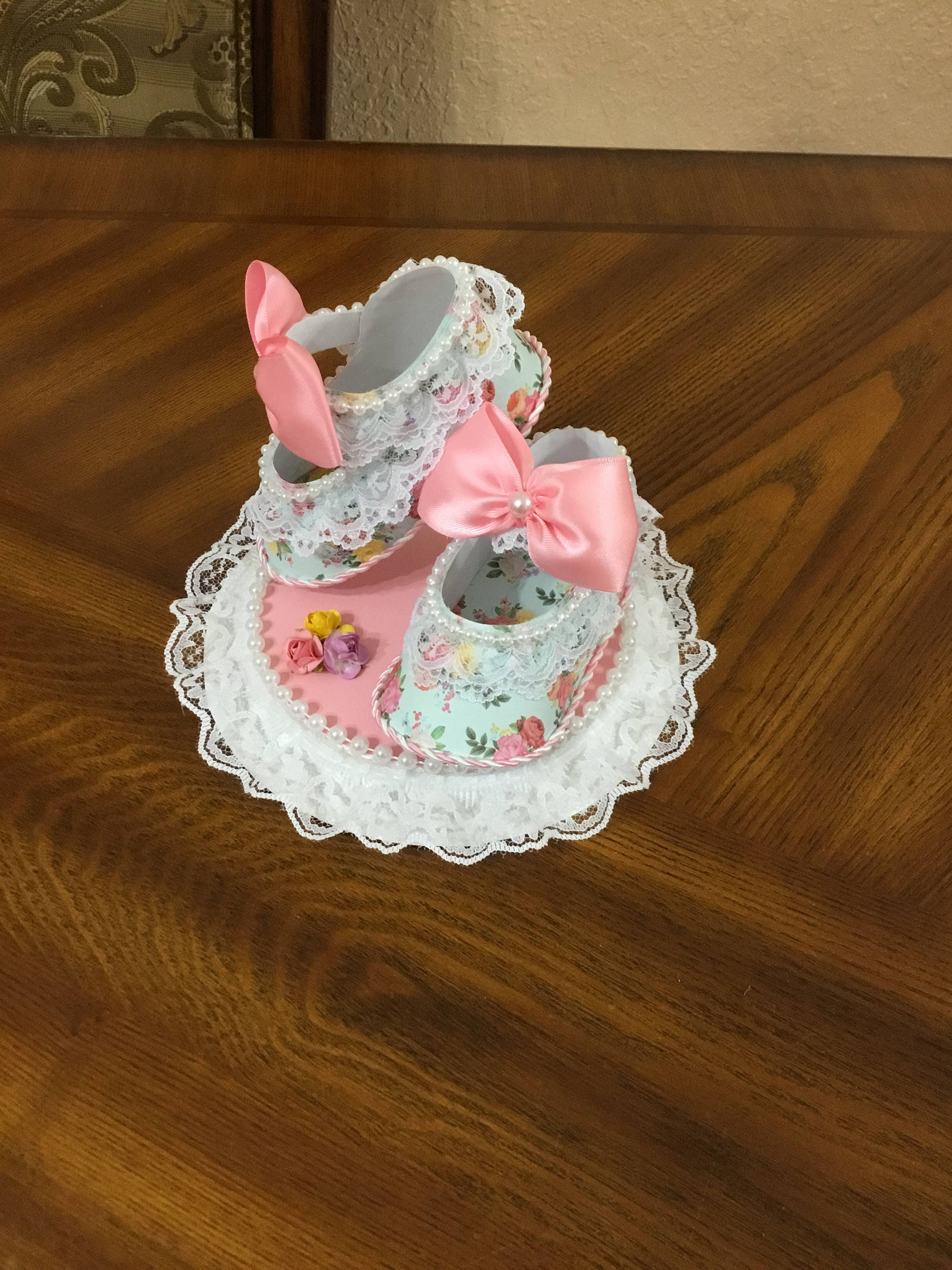 Vintage Floral Shoe Cake Topper/blue and Pink Shoe Cake | Etsy