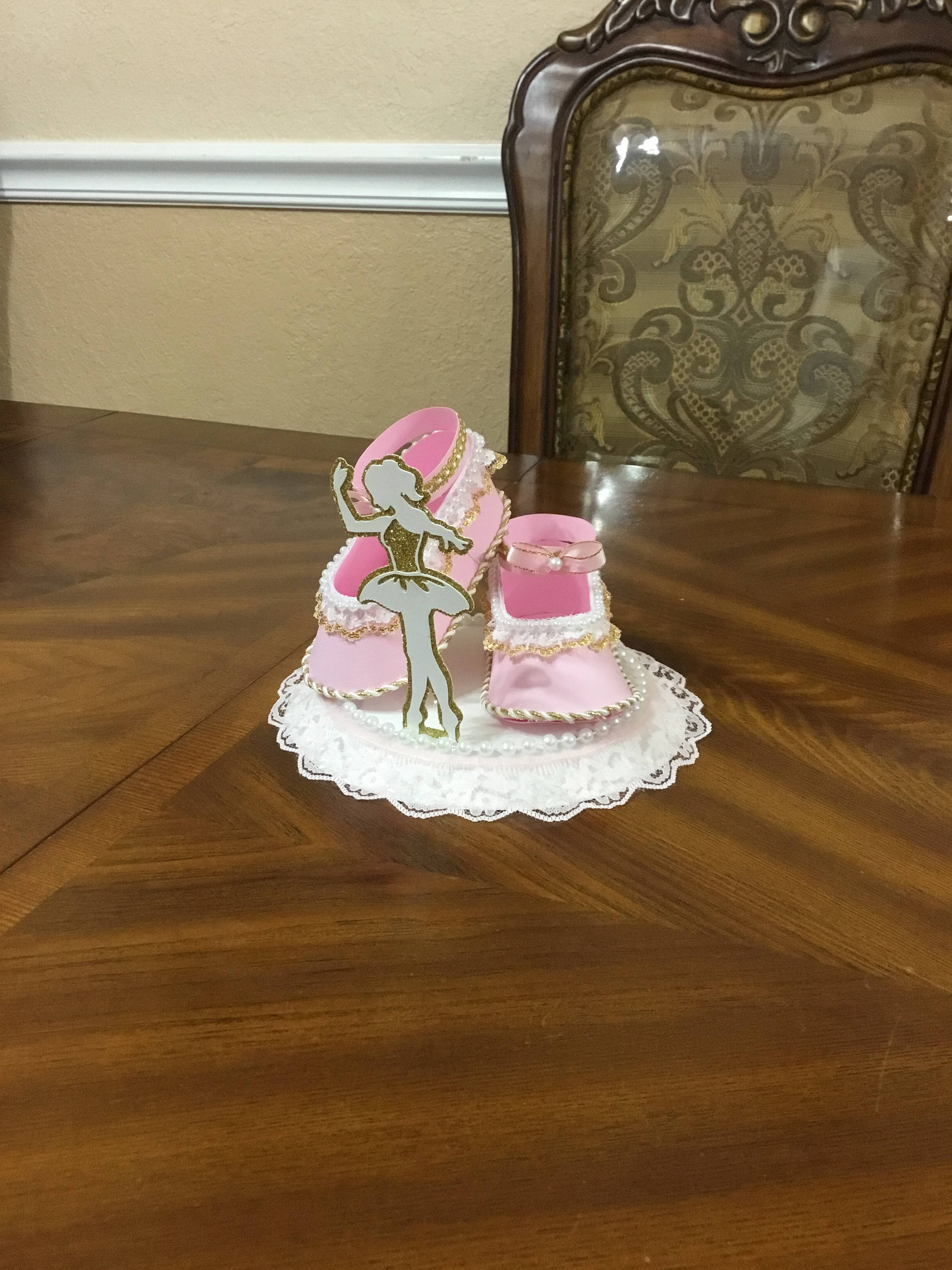 Ballerina Cake Topper Shoes/ Cake Topper/ Pink and Gold Shoe/ - Etsy