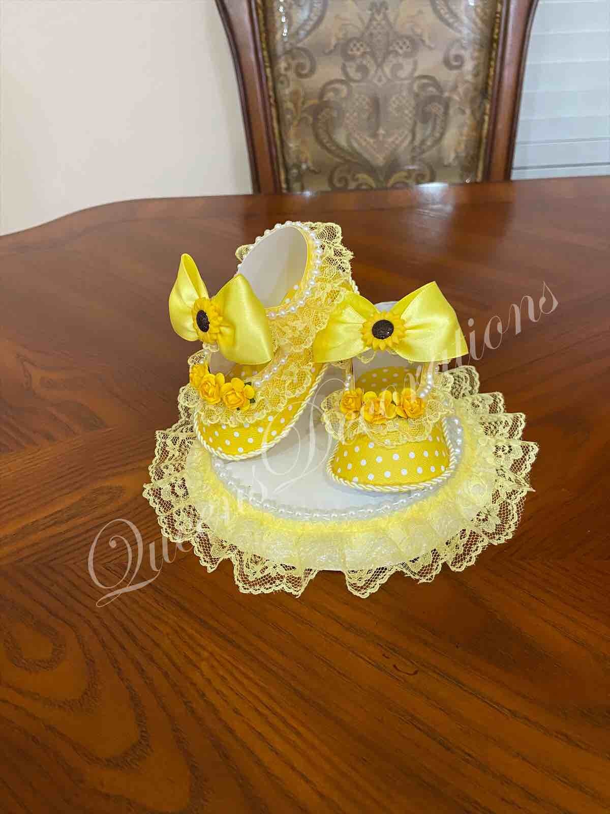 Unique Cake Topper/yellow Polka Dot Shoes/ Cake Topper/ Duckling Cake ...