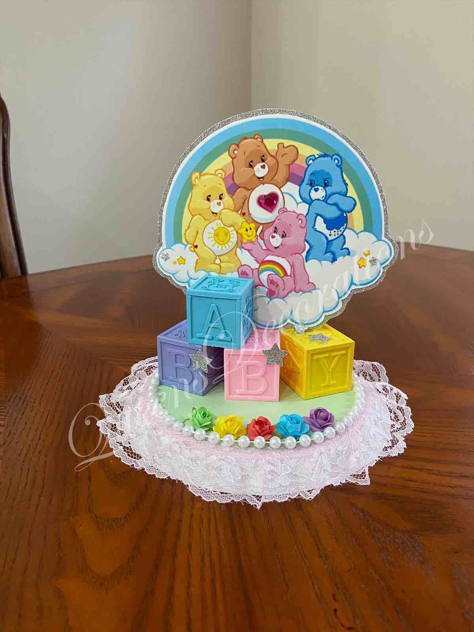 Care Bear Cake Topper/ Beautiful Cake Topper With Care Bears/ Pastel ...
