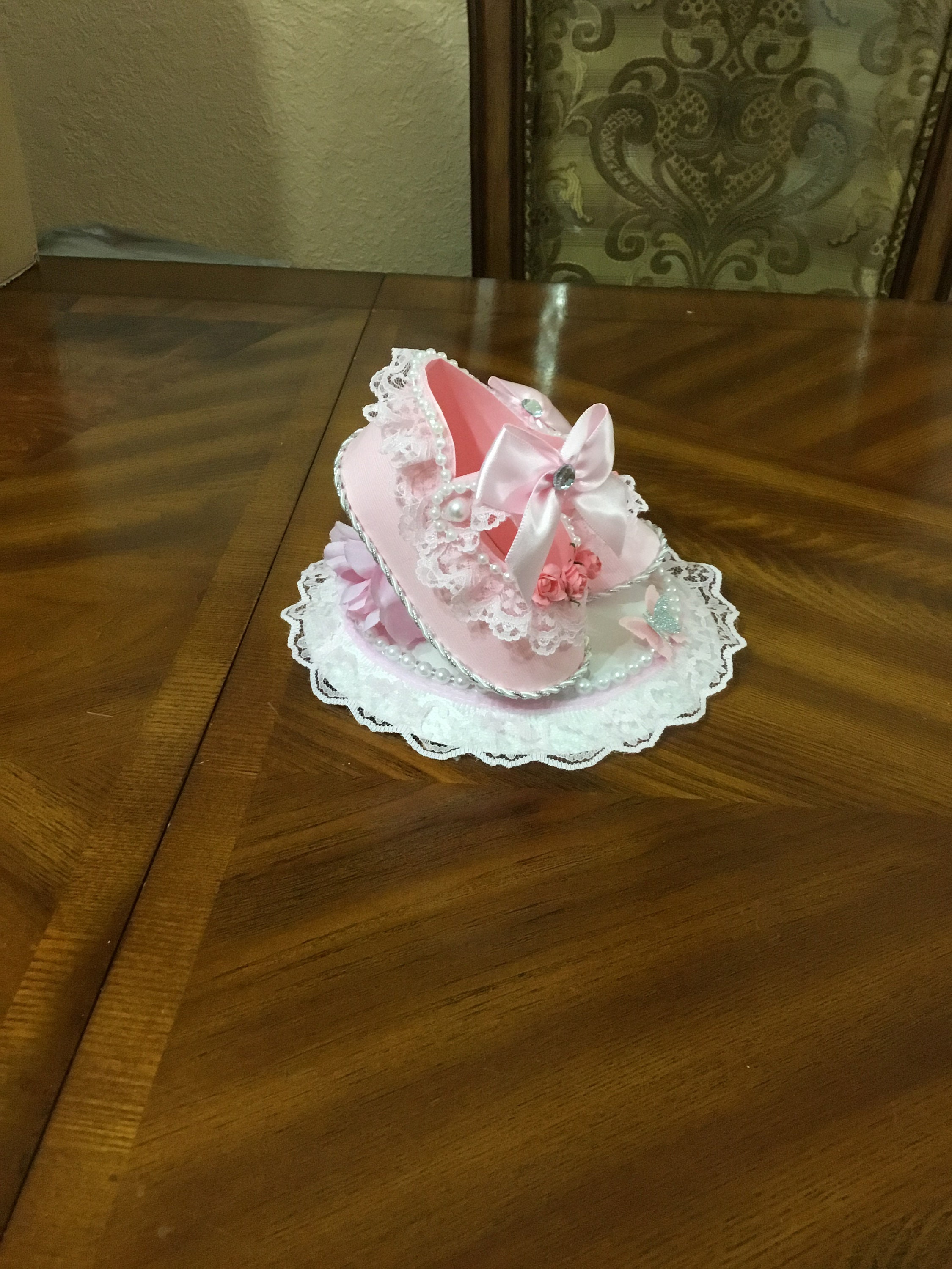 Unique Cake Topper/ Elegant Pink Shoes / Pink and Silver Shoes Cake ...