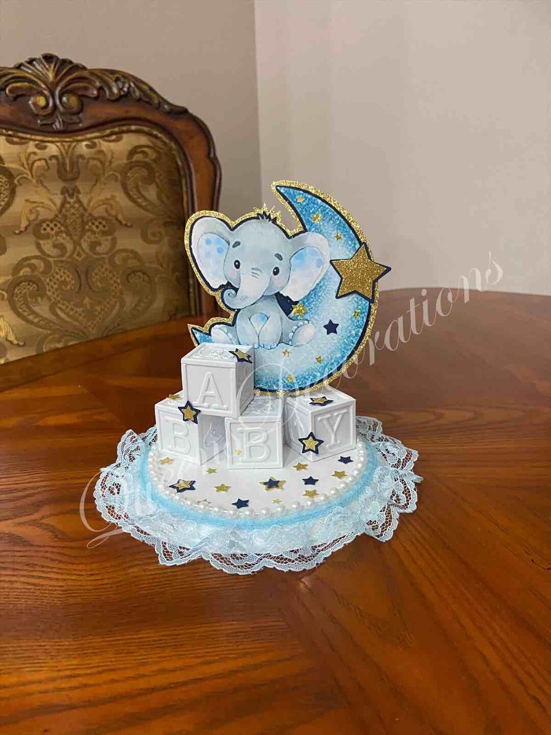 Twinkle Twinkle Little Star/elephant Cake Topper/ Centerpiece/ Elephant ...