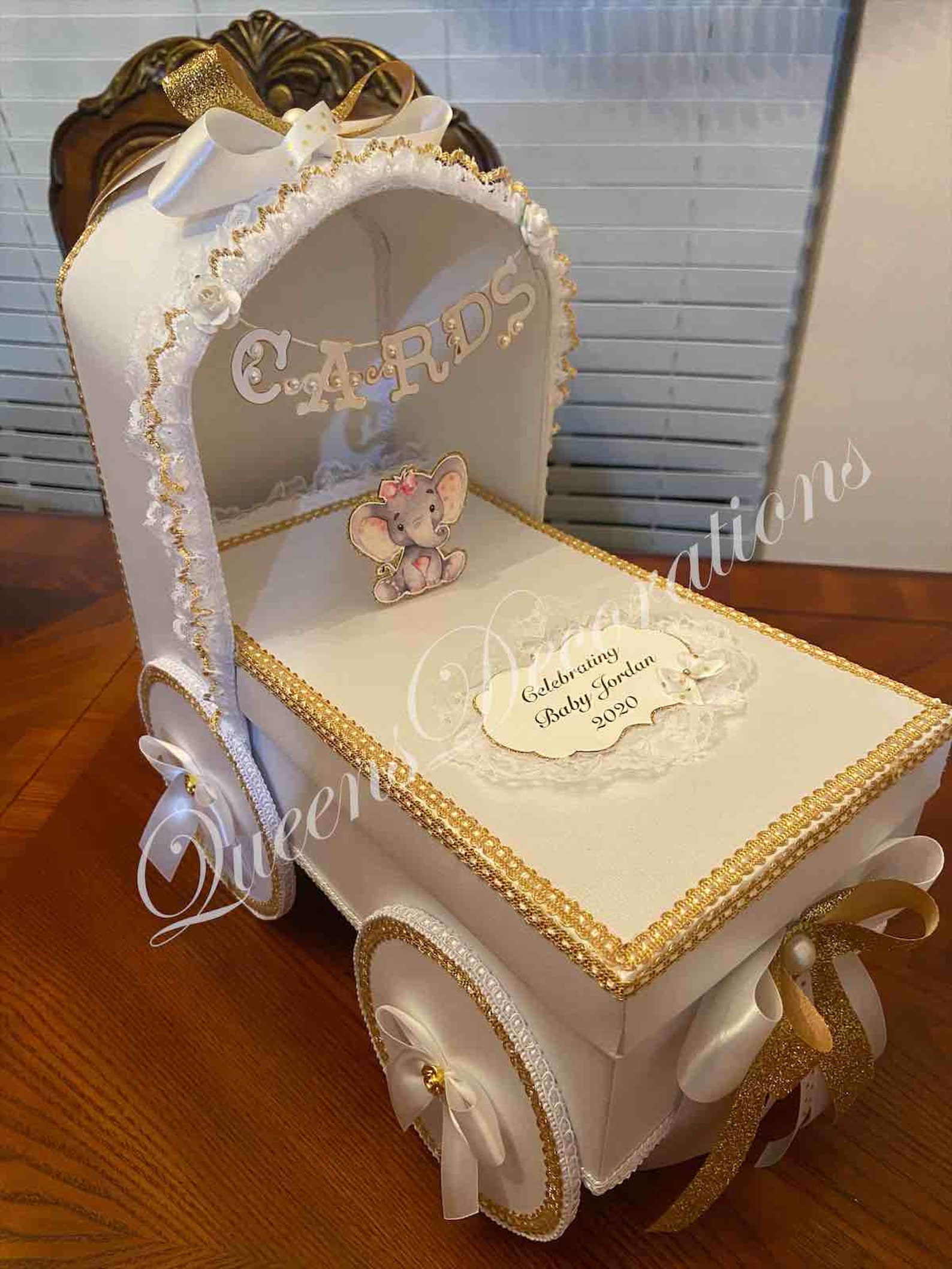 Beautiful Stroller Card Box/ Elegant Elephant or Butterfly - Etsy