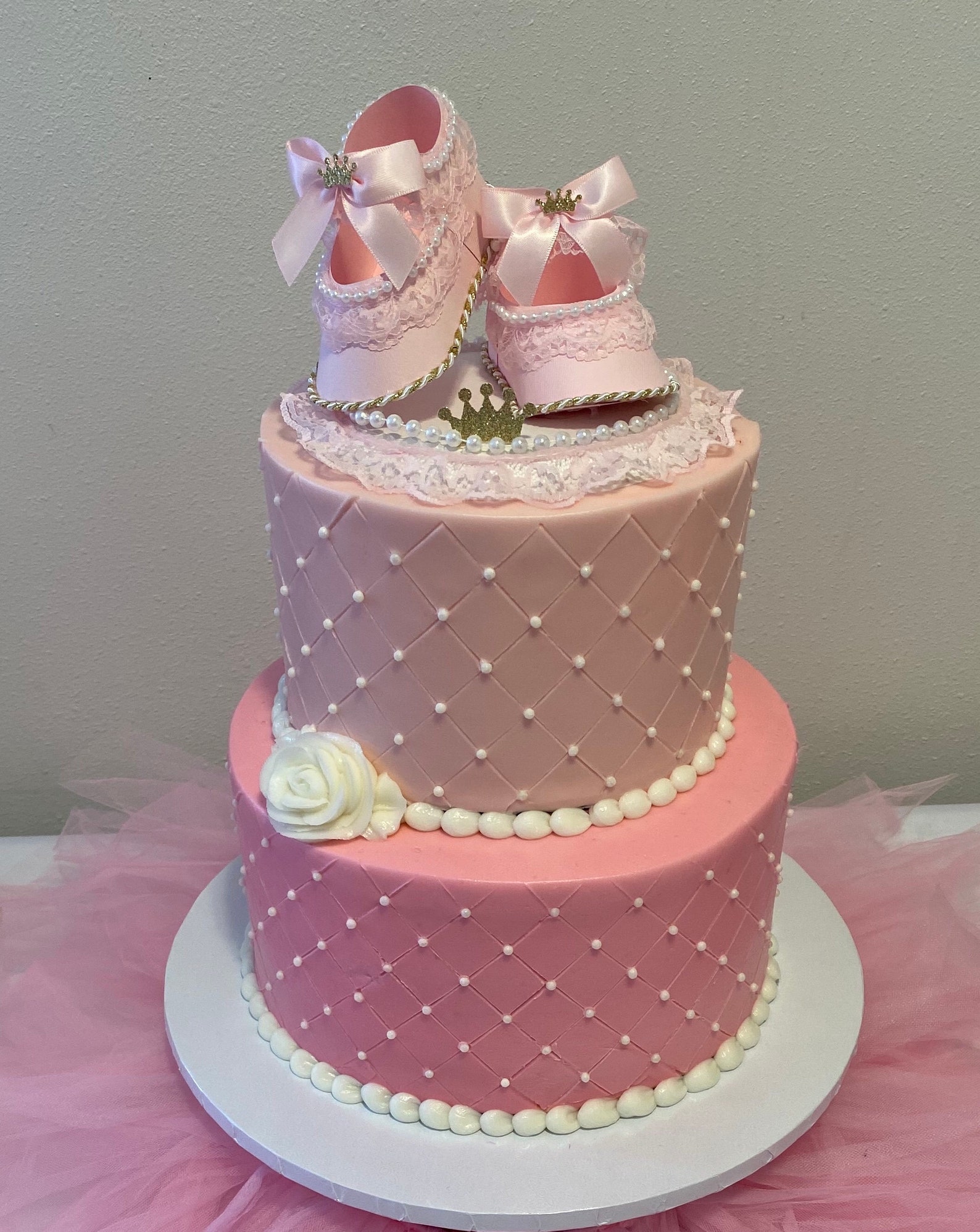 Cake Topper Shoe / Beautiful Pink and Gold Cake Topper/girl - Etsy