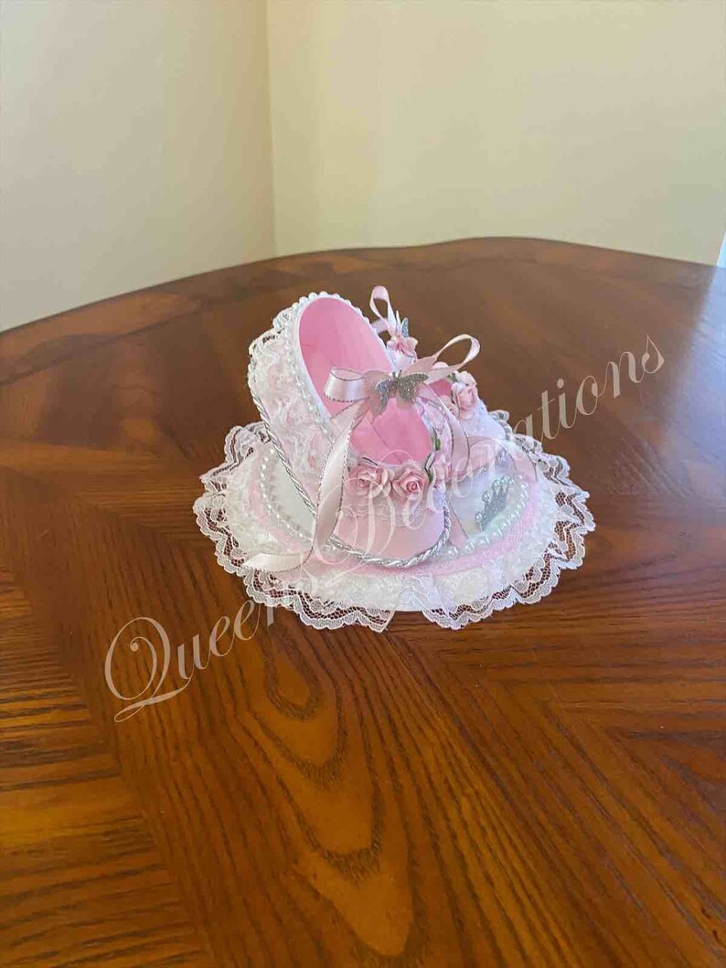 Ballerina Cake Topper Shoes/ Shoe Cake Topper/ Pink and Silver Shoe ...