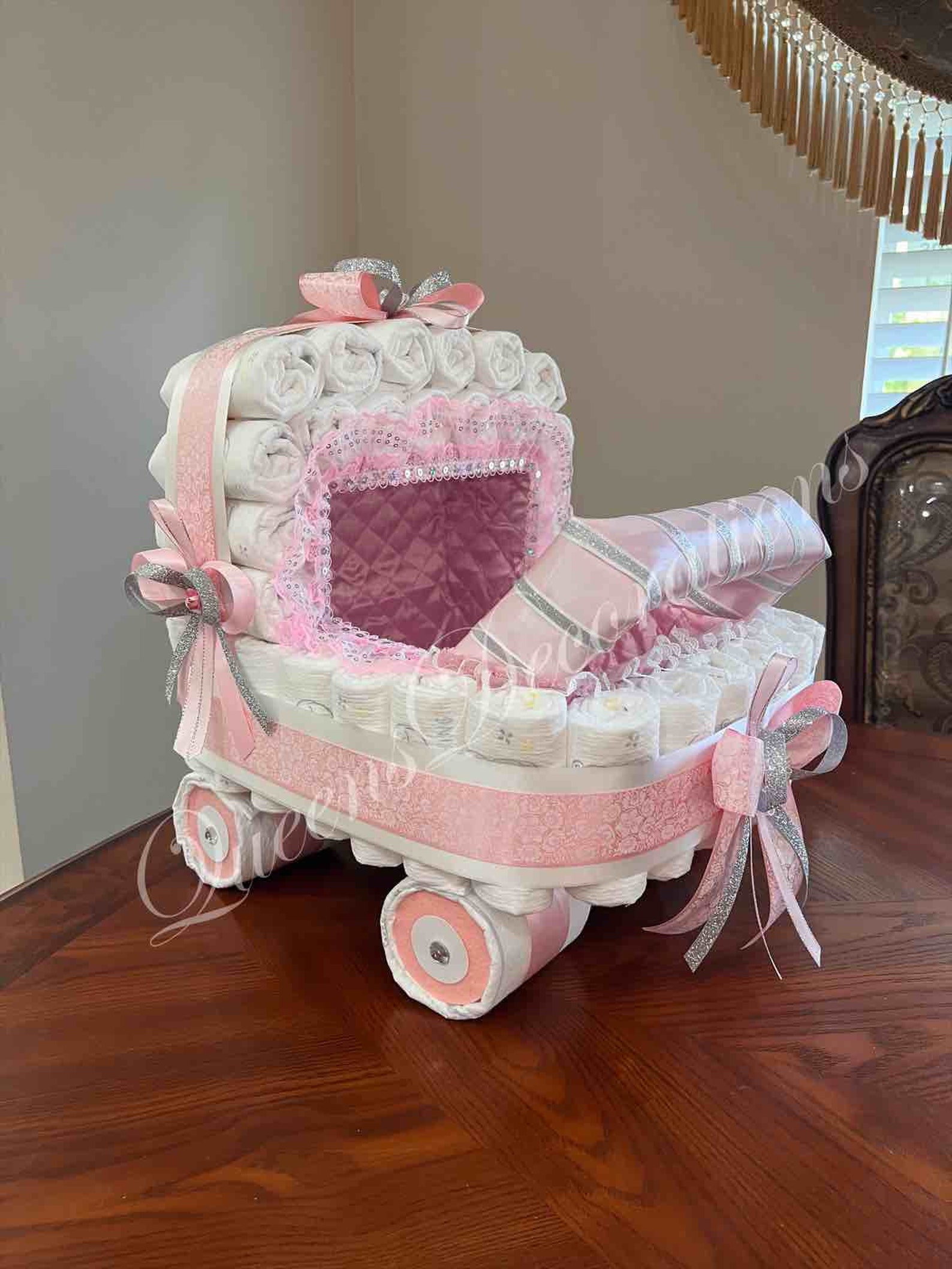 Elegant Diaper Stroller/ Beautiful Baby Shower Decor/ Sweet - Etsy