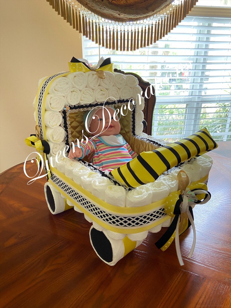 Bumple Bee Diaper Stroller/ Bee Baby Shower Theme / Neutral Diaper ...