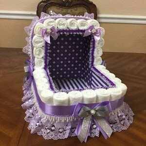 Cute Bassinet Diaper/ Girl Baby Shower/ Elegant Centerpiece / Original ...