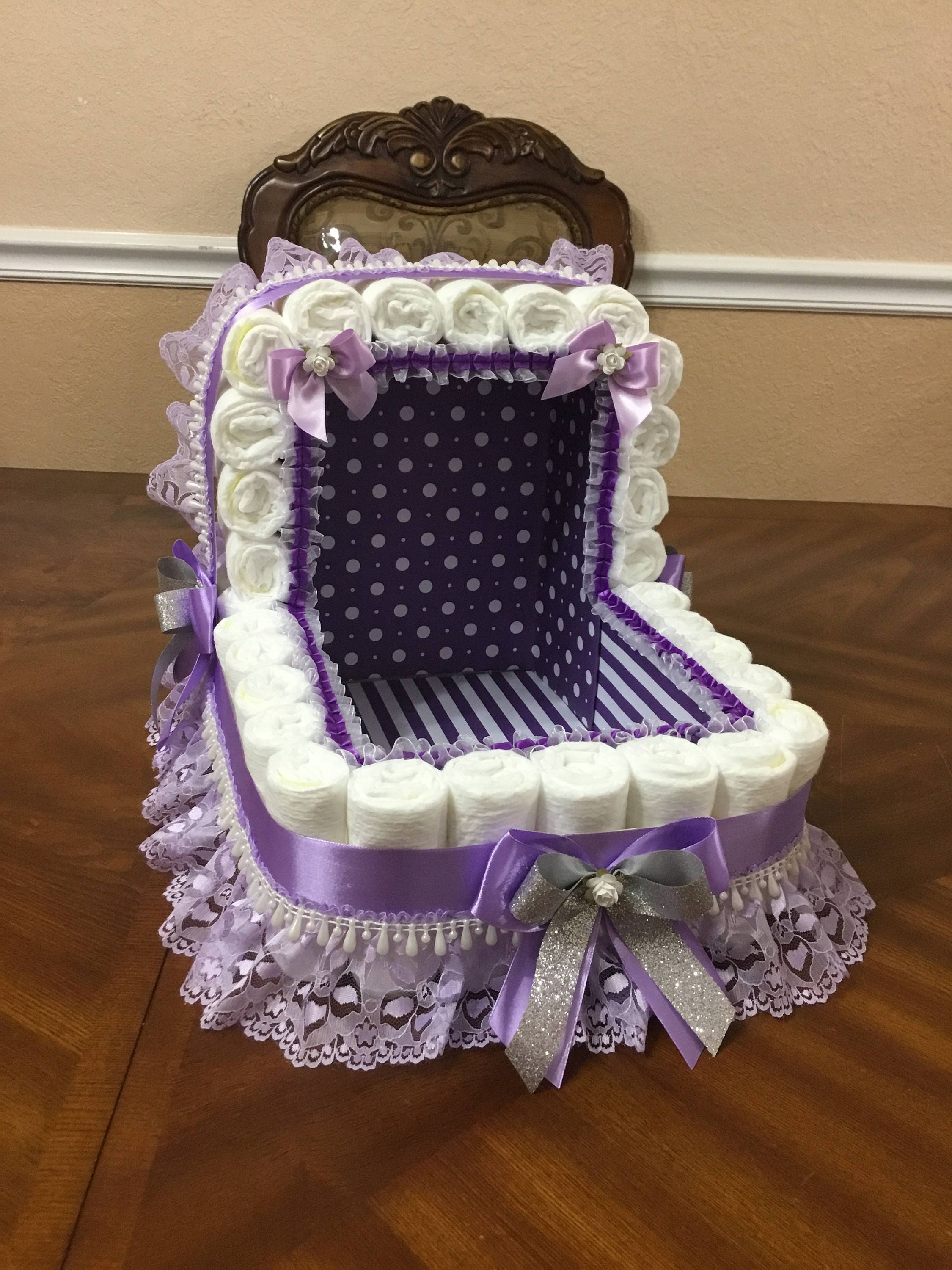 Cute Bassinet Diaper/ Girl Baby Shower/ Elegant Centerpiece / Original ...