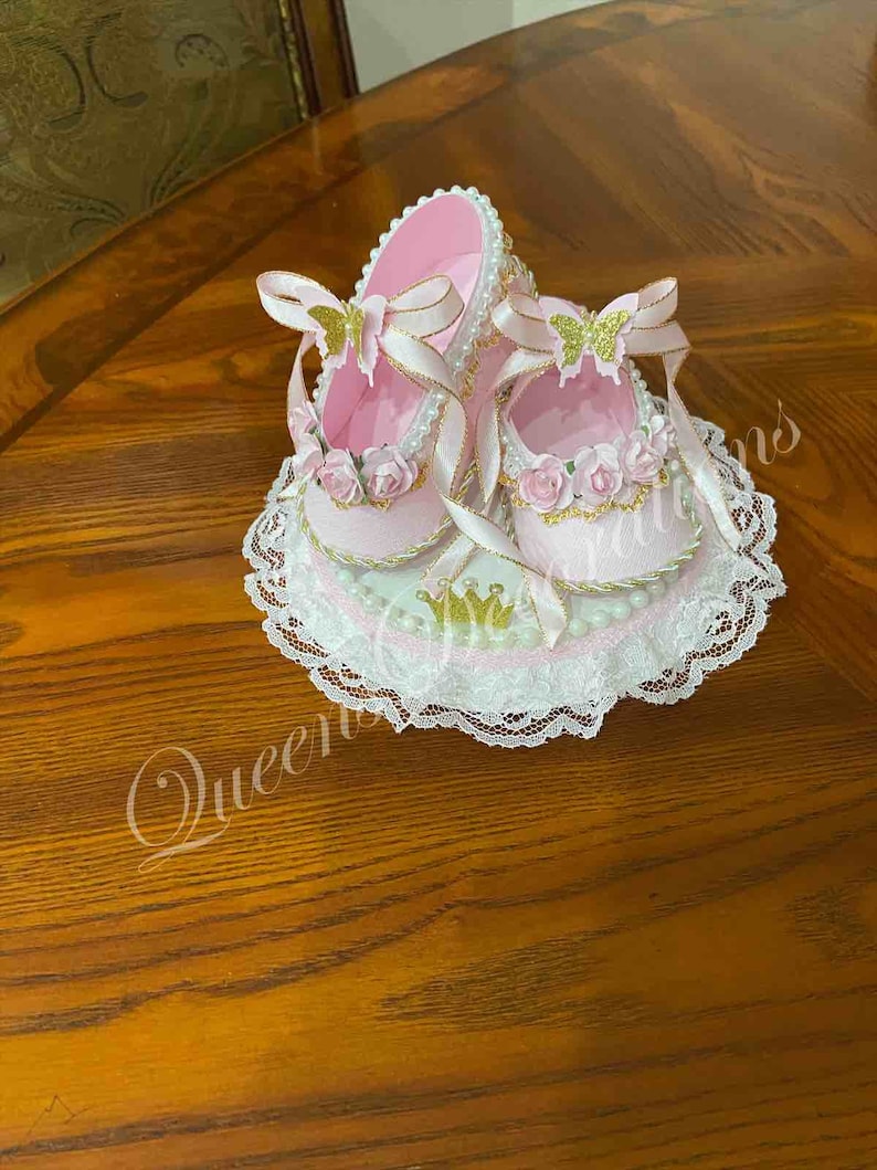 Ballerina Cake Topper Shoes/ Shoe Cake Topper/ Pink and Silver - Etsy