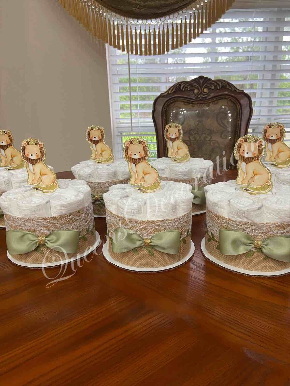 Safari Mini Diaper Cakes/ Sage Set of Mini Diaper Cakes for | Etsy