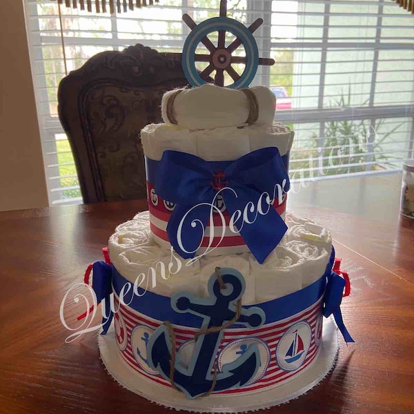 Nautical Diaper Cake - Etsy