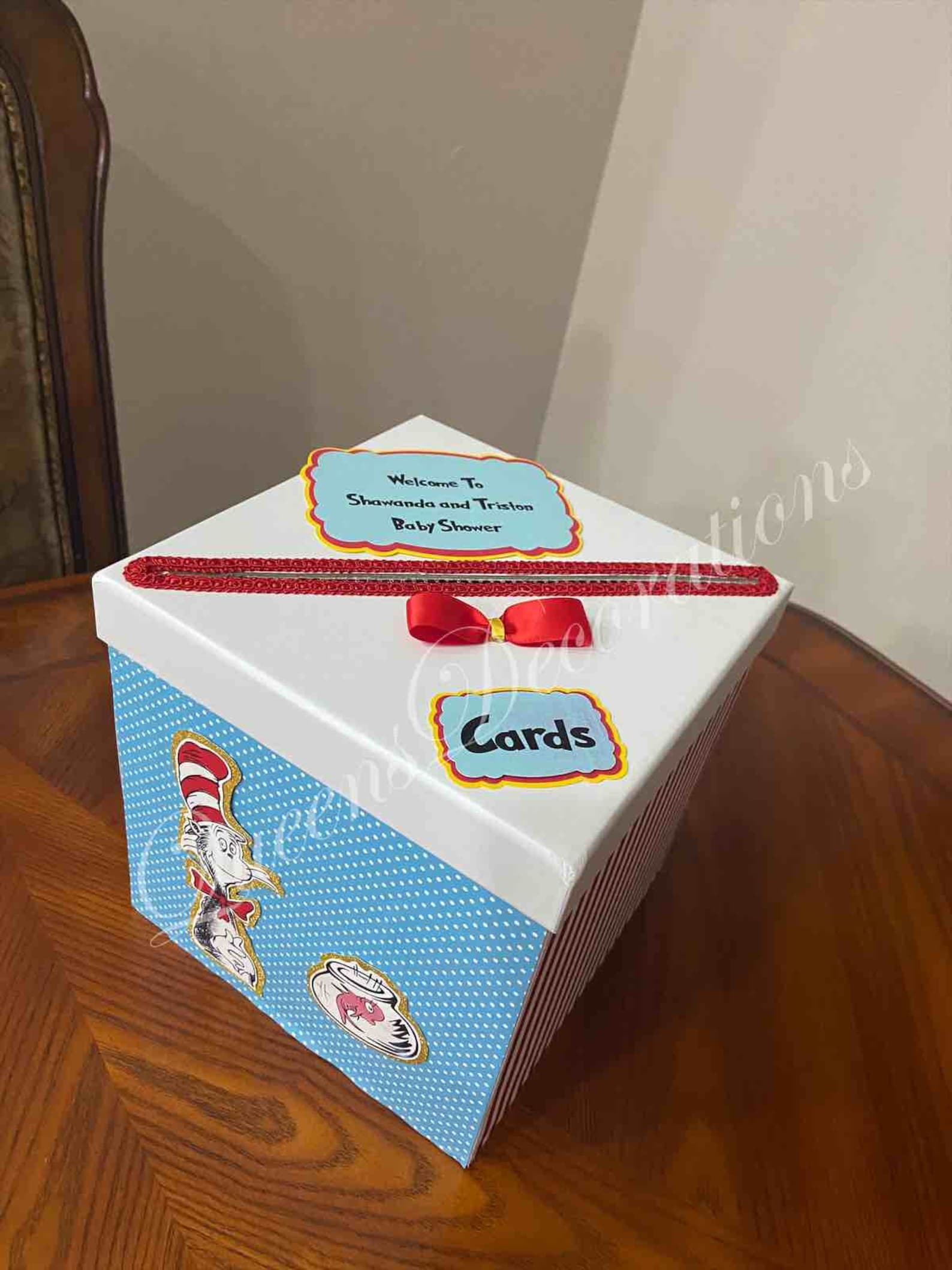 Dr. Seuss Baby Shower/ Card Box/ Red White and Blue Card Box/ - Etsy