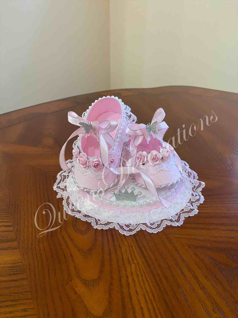 Ballerina Cake Topper Shoes/ Shoe Cake Topper/ Pink and Silver | Etsy