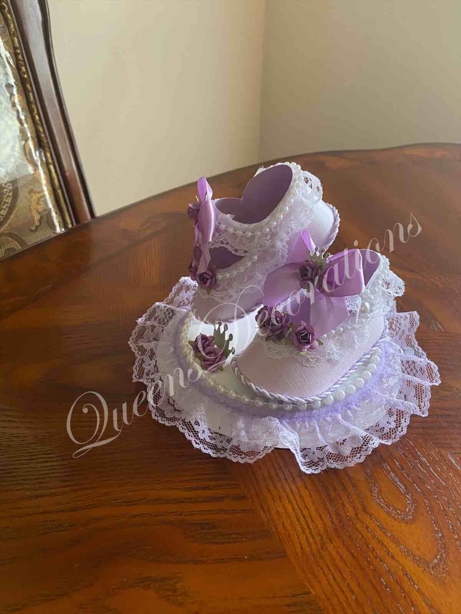 Cake Topper Shoe / Beautiful Pink and Gold Cake Topper/girl - Etsy