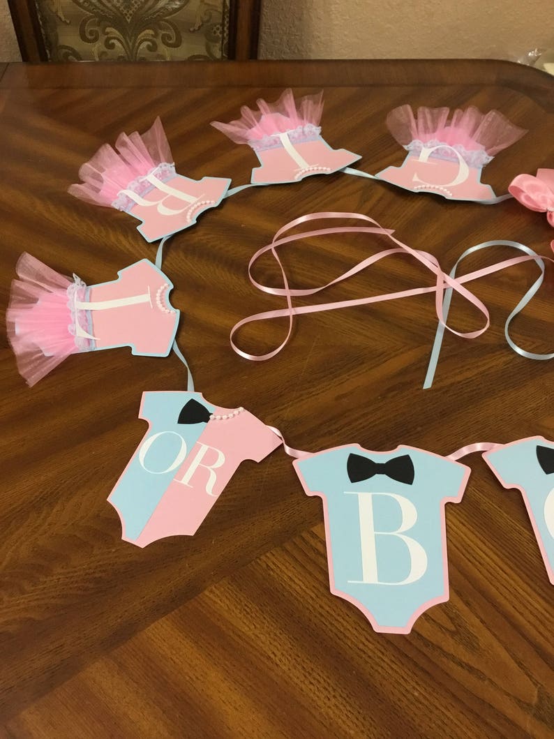 Gender Reveal Party Banner / Boy or Girl Banner / Pink and - Etsy