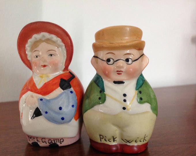 Vintage Dickens Characters Mrs Gamp and Pickwick Salt Pepper Shakers ...