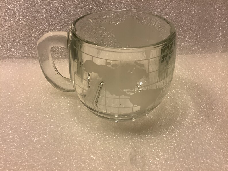 Nestle World Map Coffee Cup Mug Map of the Earth Etched Glass - Etsy