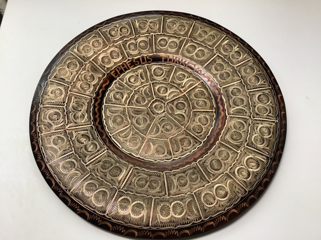 Turkish Etched Copper Plate Ephesus Turkey - Etsy