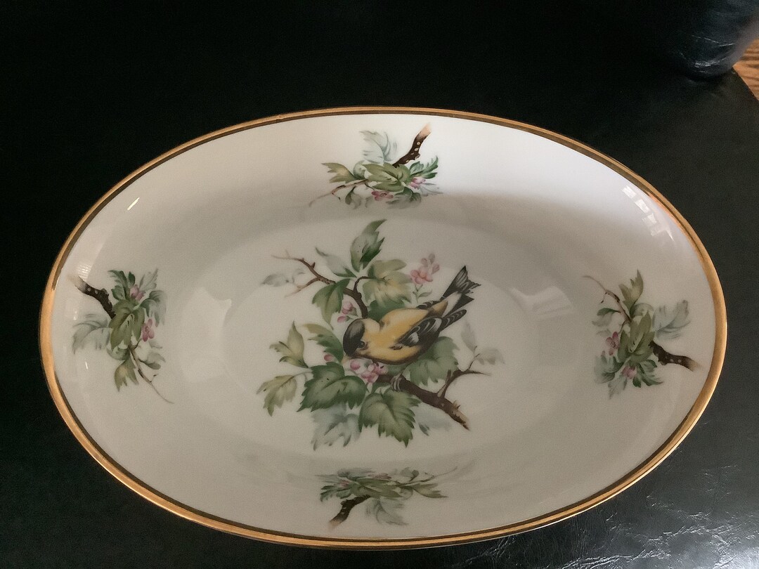 Oval Serving Dish Andrea by Sadek Yellow Goldfinch 8872 - Etsy