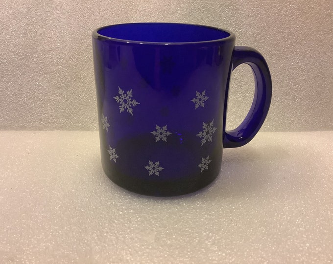 Vintage Libbey Cobalt Blue Celestial Glass Coffee Mug - Etsy