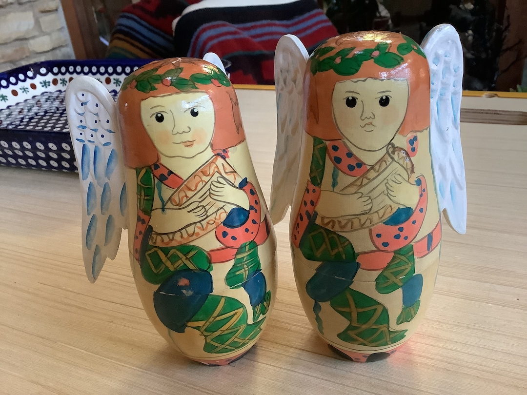 Vintage Nesting Dolls Angels With Harp and Wings Matryoshka - Etsy