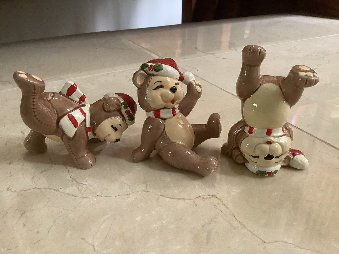 Fitz & Floyd Tumbling Santa Bear Figurines 1980s Set of 3 - Etsy