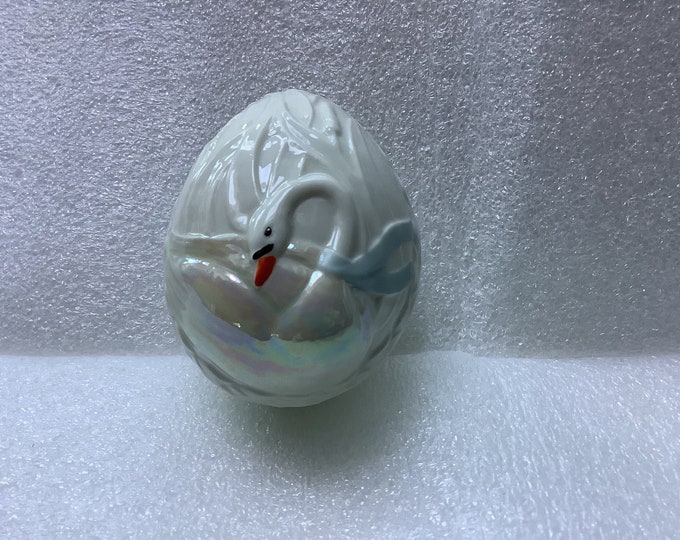 Belleek Children of Lir Swan Egg Shaped Trinket Box Irish Porcelain - Etsy