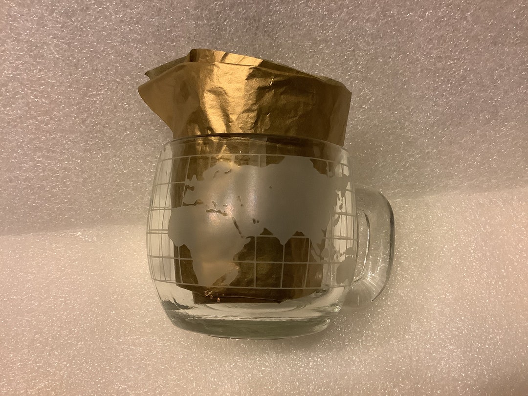 Nestle World Map Coffee Cup Mug Map of the Earth Etched Glass - Etsy