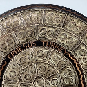 Turkish Etched Copper Plate Ephesus Turkey - Etsy