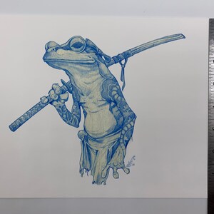 Frog Ronin Sketch 8x10 Inches Art Print by Dela Longfish - Etsy