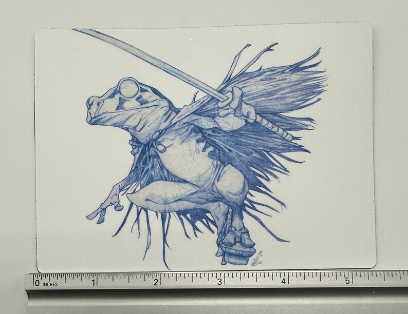 Magnet of Frog Samurai Ronin Sketch by Dela Longfish, Only a Few Made ...