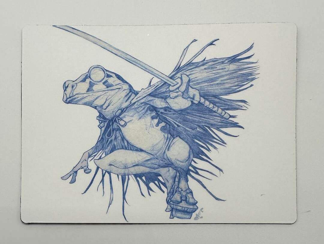 Magnet of Frog Samurai Ronin Sketch by Dela Longfish, Only a Few Made ...