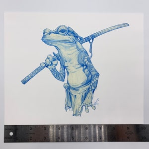 Frog Ronin Sketch 8x10 Inches Art Print by Dela Longfish - Etsy