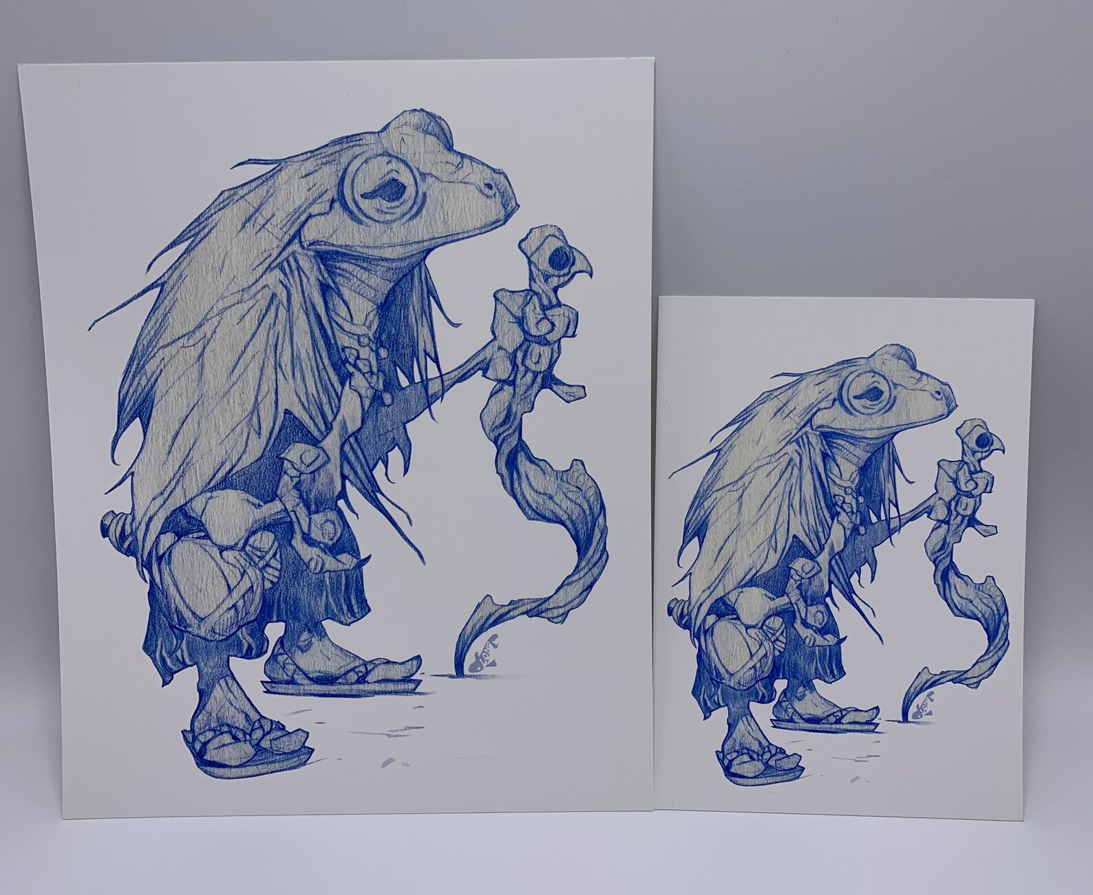 Frog Witch Sketch Art Print by Dela Longfish 8x10 and 5x7 Inches - Etsy