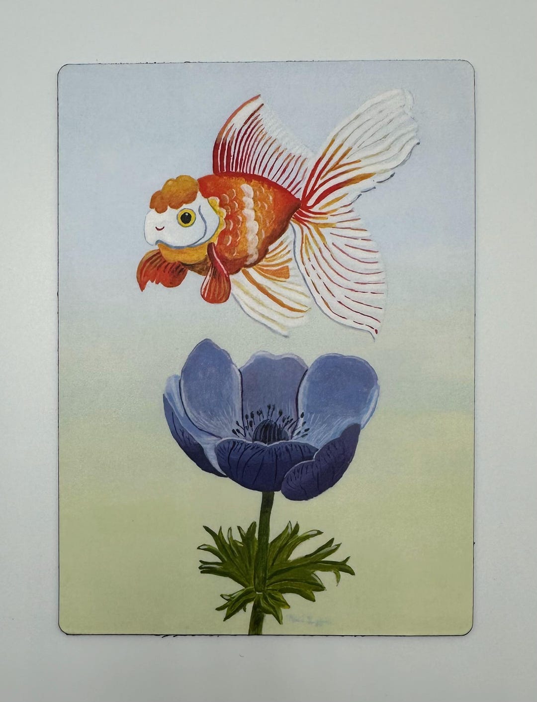 Magnet of a Flower Fish! Only 2 Made. Oranda Goldfish Floating Above an ...