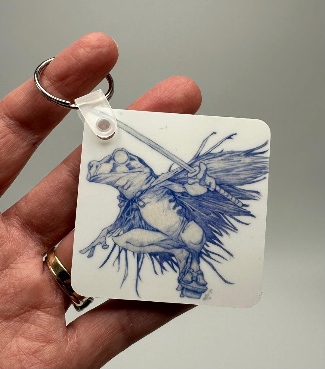 Keychain: Frog Ronin Sketch by Dela Longfish, Only 1 Made - Etsy