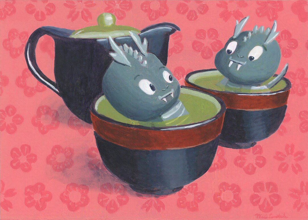 Tea Dragons Art Print! 8x10 Inches, Year of the Dragon - Etsy