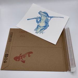 Frog Ronin Sketch 8x10 Inches Art Print by Dela Longfish - Etsy
