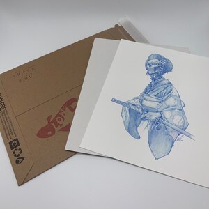 Undead Geisha Sketch Art Print by Dela Longfish 8x10 Inches and 5x7 ...