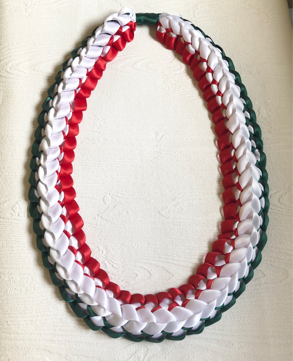 Graduation Lei Mexico Italian Inspired Hunter Green Red White - Etsy