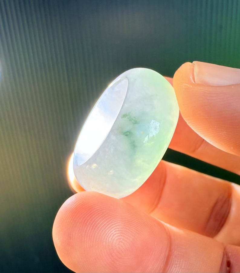 Icy Jadeite Jade Ring: Burmese Type A, Size 8 US 55.50 Carats - Etsy