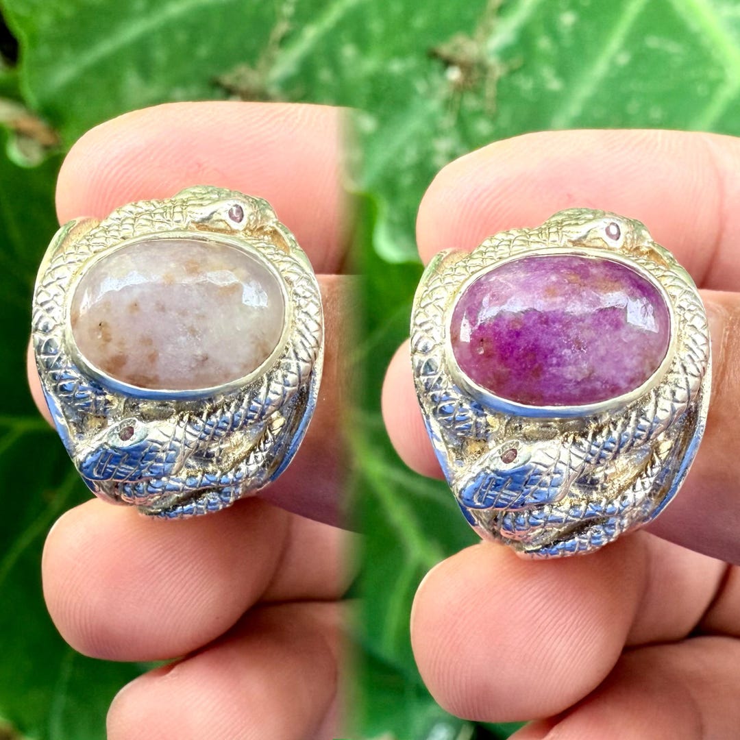 Rare 2 Gemstone Burma Heckmanite and Small Ruby,sodalite,uv Colors ...