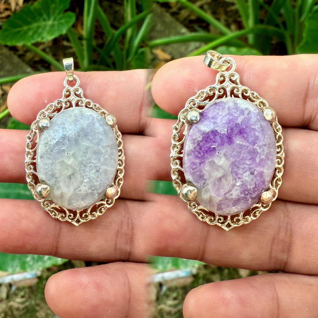 Rare Gemstone Hackmanite UV Color Change (unpublished) Silver Pendant ...