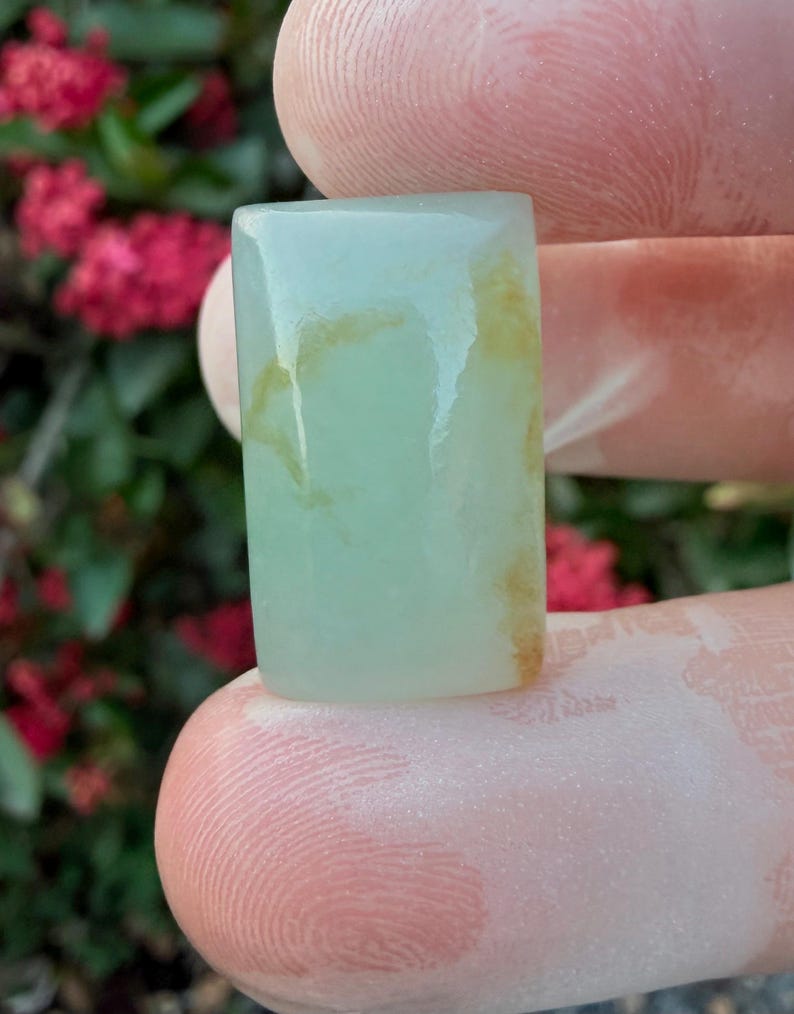 23.40 Carats Burmese Type A Two Colors Green and Yellow Jadeite Jade ...